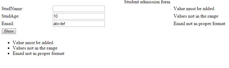 ASP.NET Validators | Go4Expert